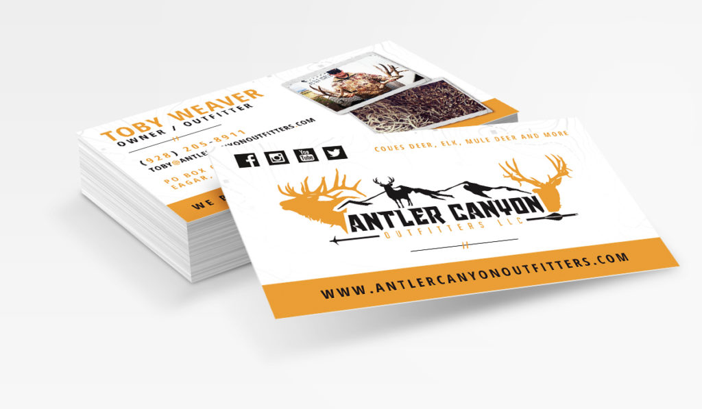 Antler Canyon Outfitters Deer Elk Hunting Business Card Design ...