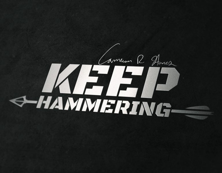 Cameron Hanes Keep Hammering Arrow Logo Design | Outdoor Advertising and Design Agency
